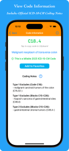 ICD10-CM App – © Ascriva Health Informatics